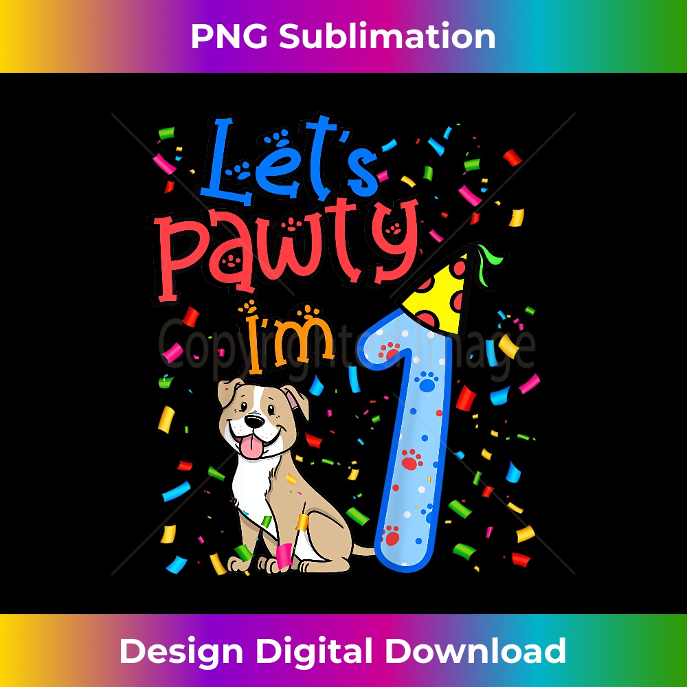 Kids 1st Birthday Boy Dogs let's pawty i'm 1 year old p - Lu | Inspire ...