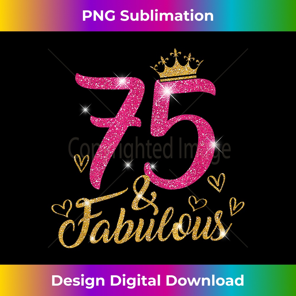 75 & Fabulous 75 Year Old Gifts 75th Birthday Pink Cro - Art | Inspire ...