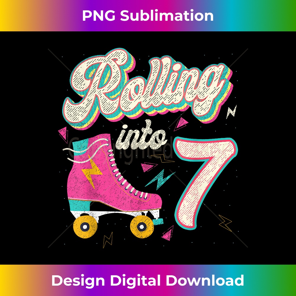 7th Birthday Roller Skates Rolling Into 7 Years Old - Contem | Inspire ...