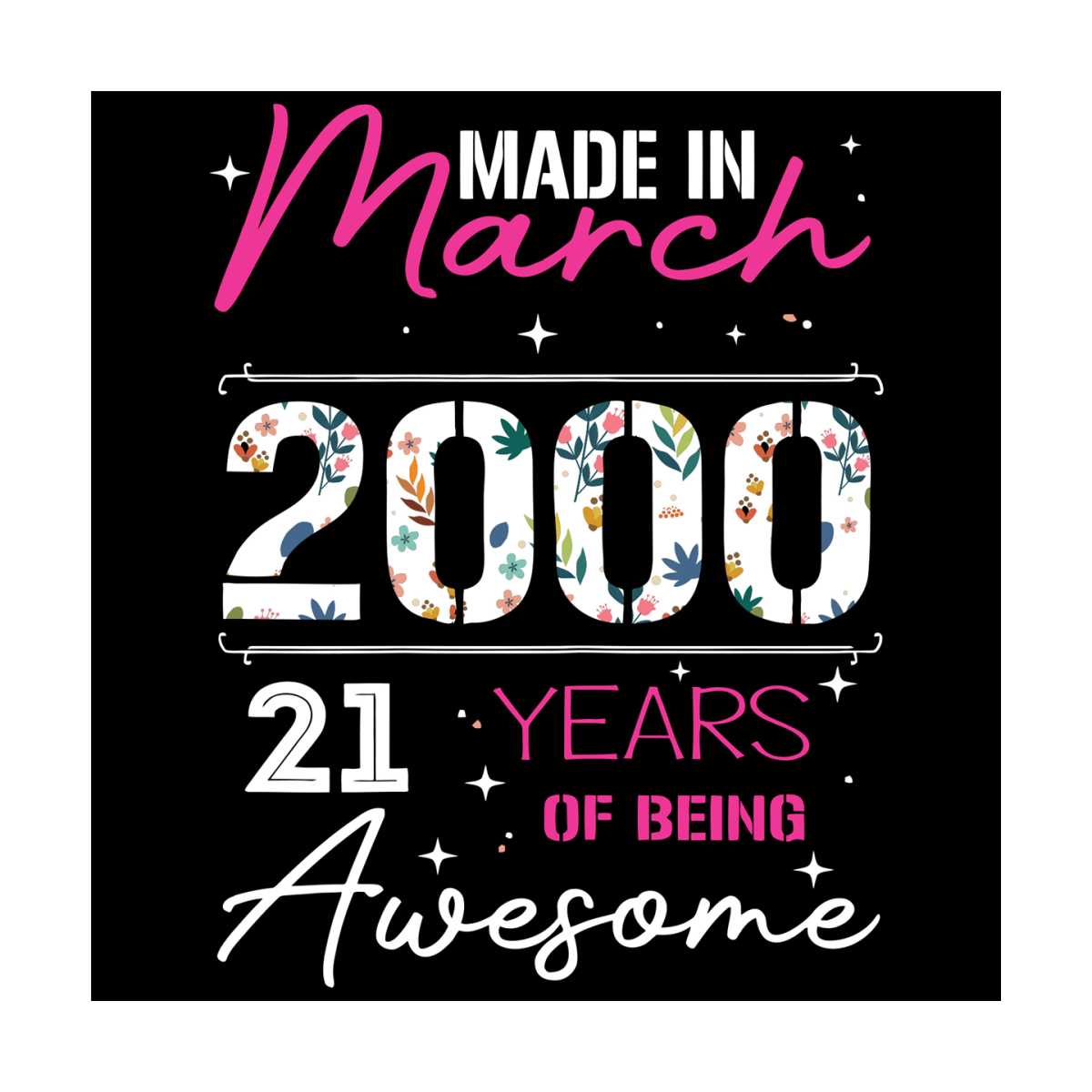 Made In March 2000 21 Years Of Being Awesome Svg, Birthday S | Inspire ...