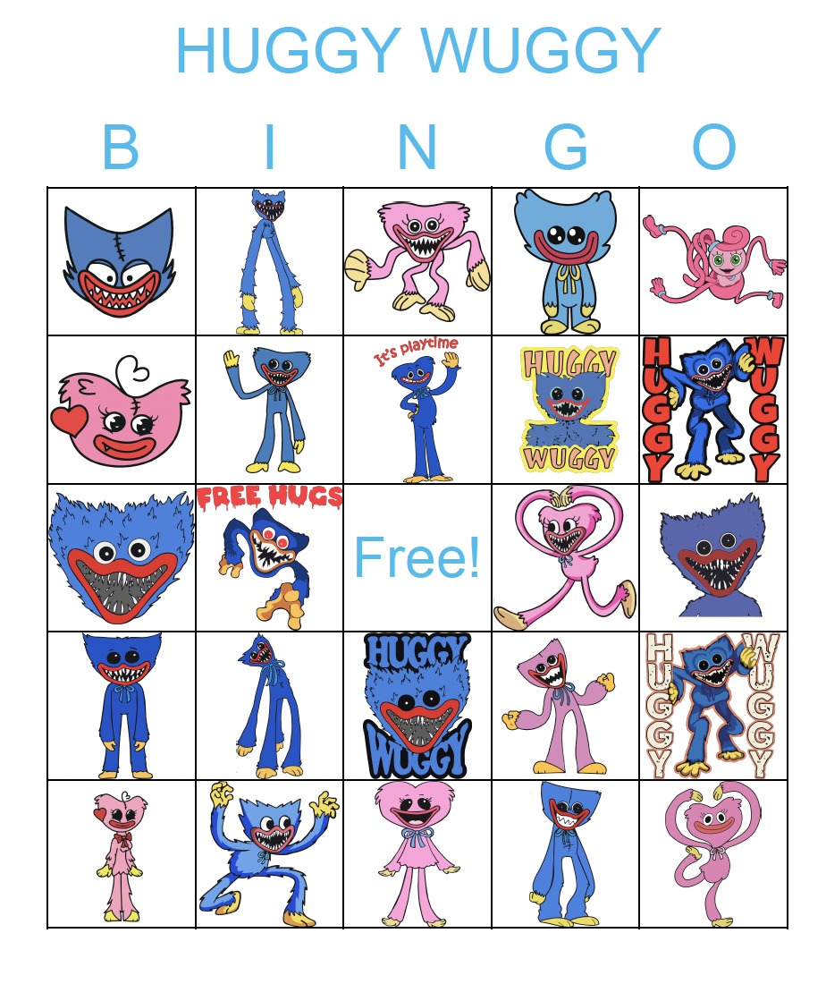 Huggy Wuggy Bingo Cards Printable,Bingo Party Game,50 unique | Inspire ...