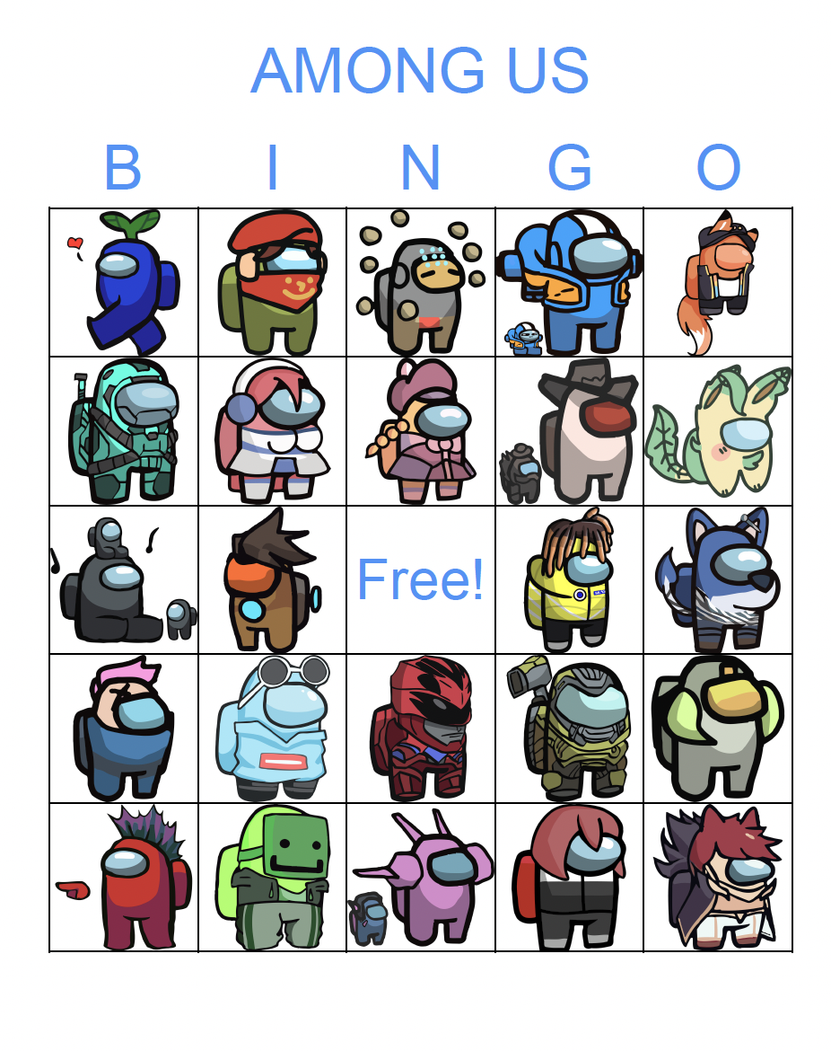 Among Us Bingo Cards Printable,Bingo Party Game,50 unique bi - Inspire ...