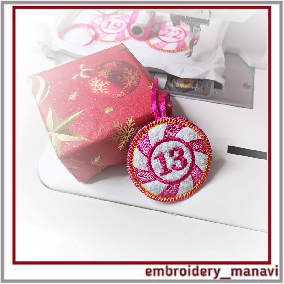 In The Hoop Embroidery Design Christmas Advent Gift Tags | Inspire Uplift