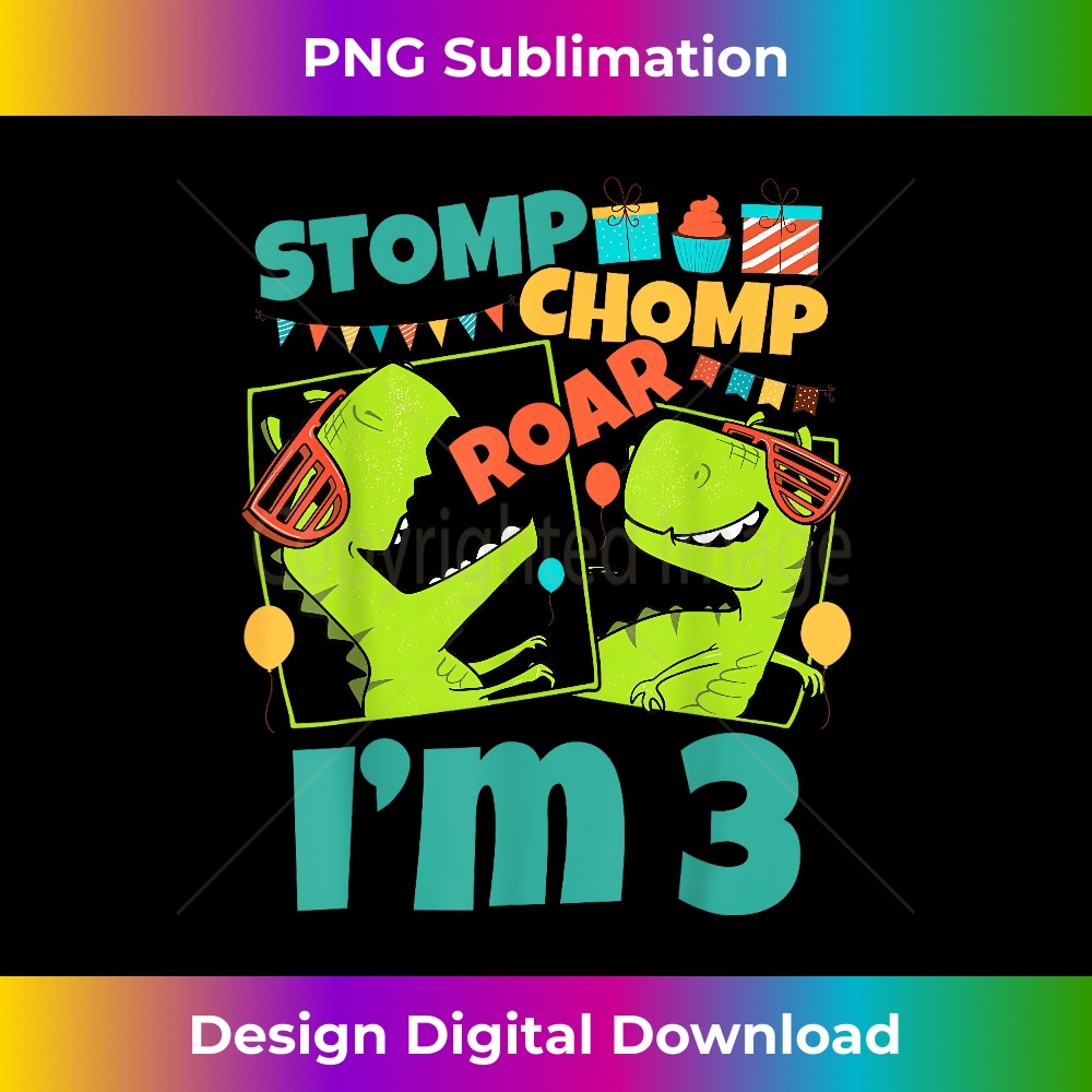 Stomp Chomp Roar I'm 3 Dinosaur Toy Decor 3rd Birthd - Conte | Inspire ...