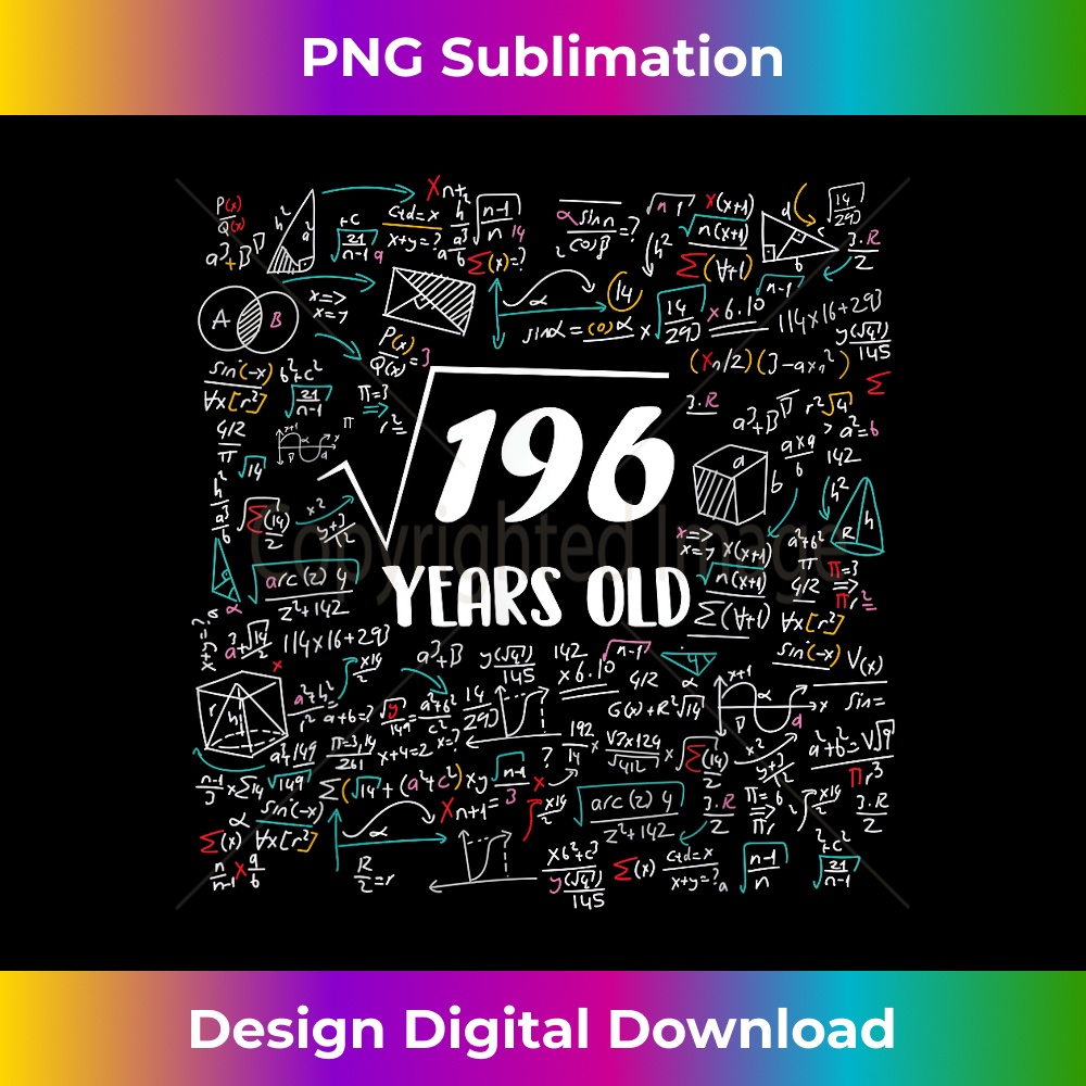 Square Root Of 196 Bday Math 14th Birthday 14 Years - Sleek | Inspire ...