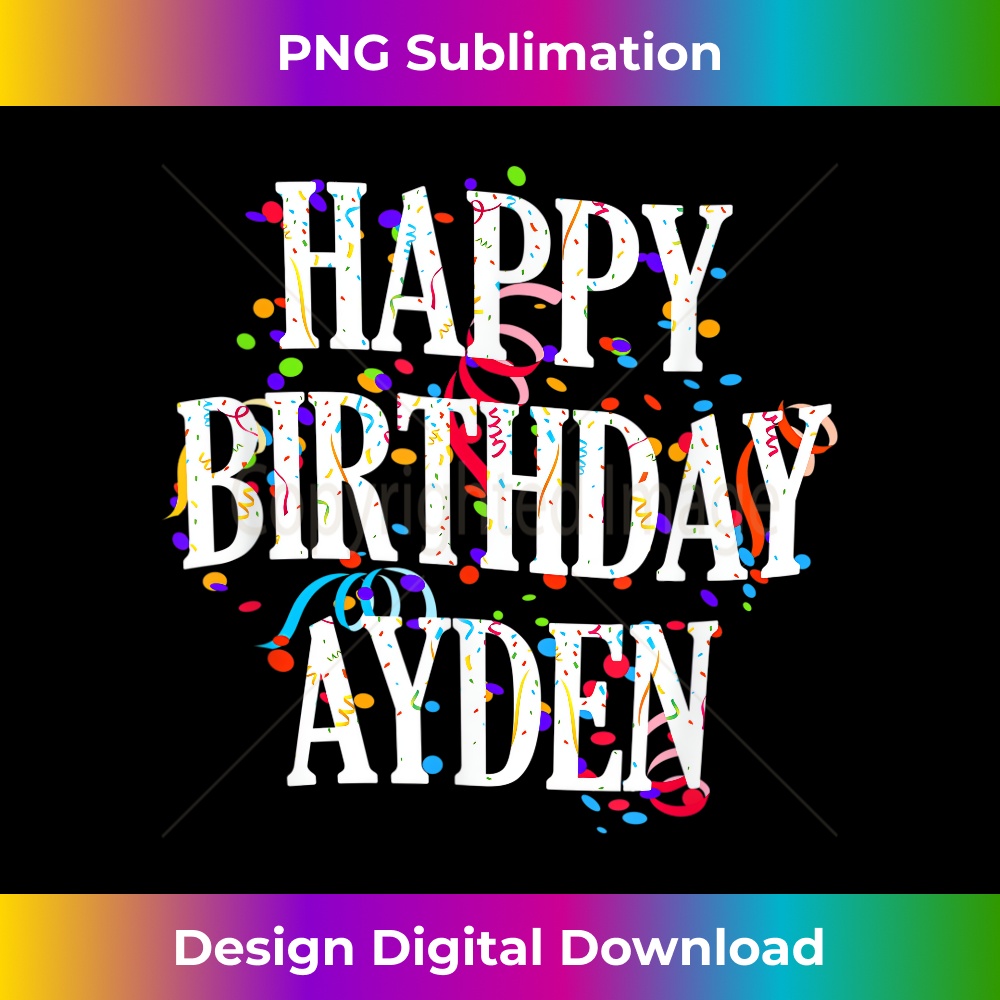 Mens Happy Birthday Ayden First Name Boys Colorful Bd - Cont | Inspire ...