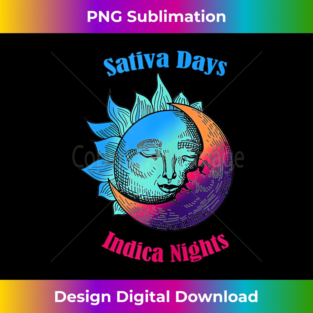 Sativa Days Indica Nights Marijuana Sun Moon Trippy Smoker T - Inspire ...