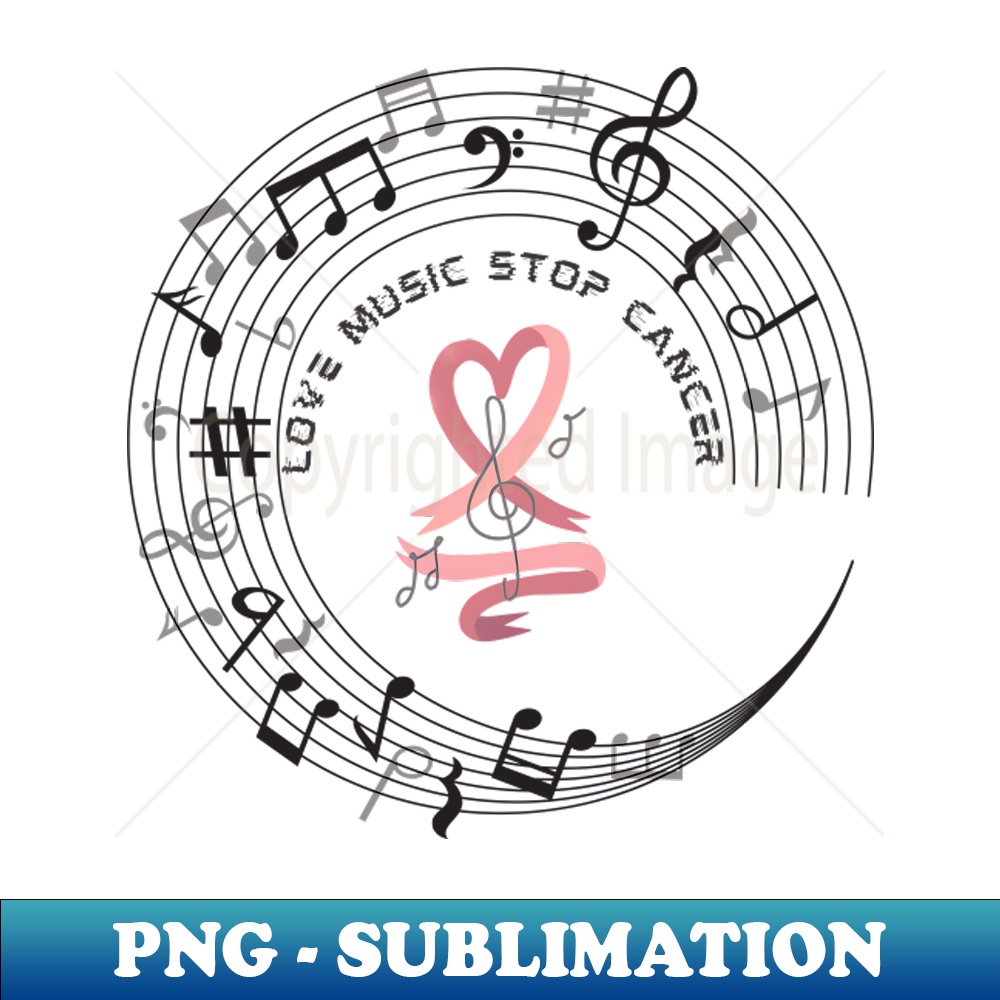 LOVE MUSIC STOP CANCER - Circle of musical notes - Creative | Inspire ...