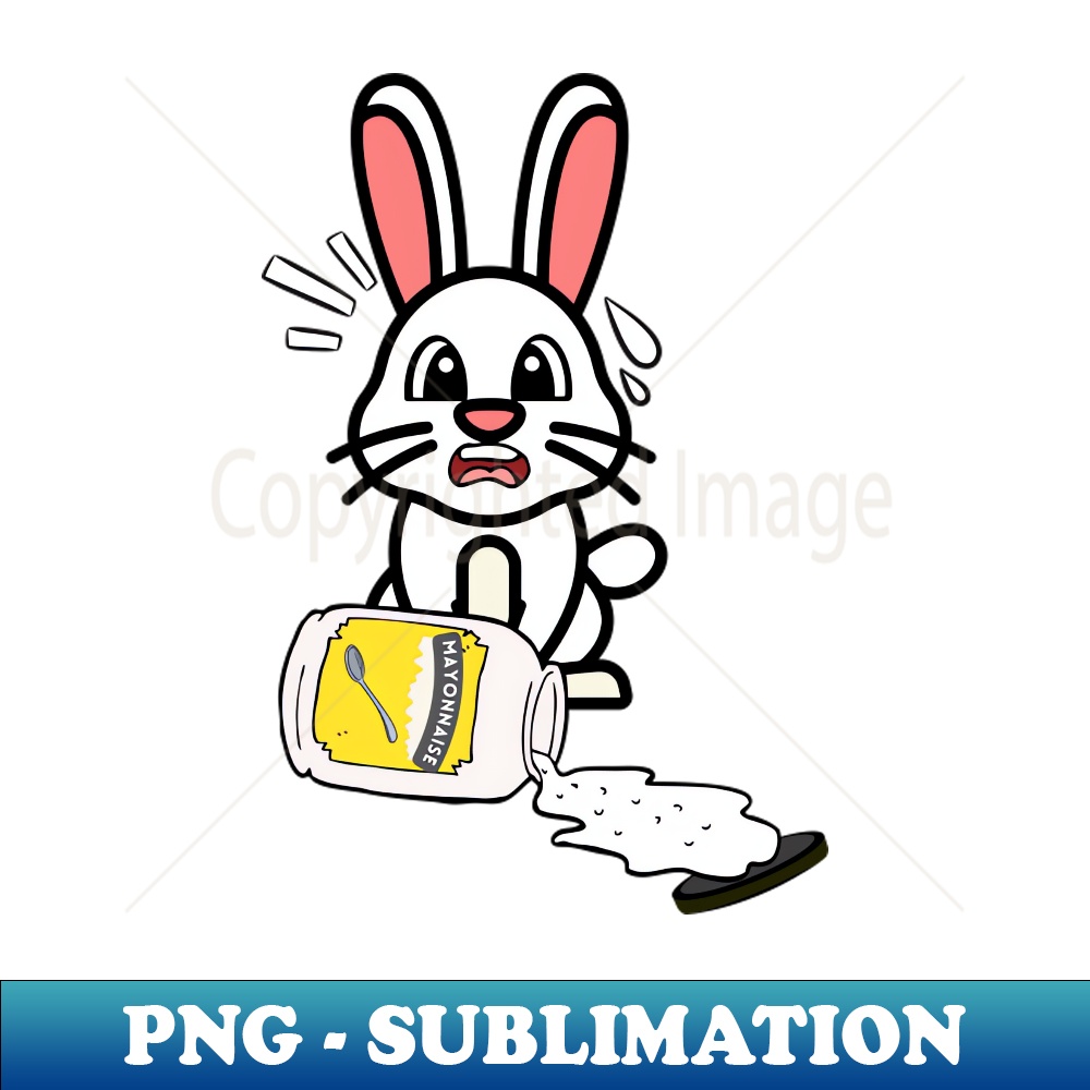 Funny bunny spilled a jar of mayonnaise - Instant Sublimatio | Inspire Uplift