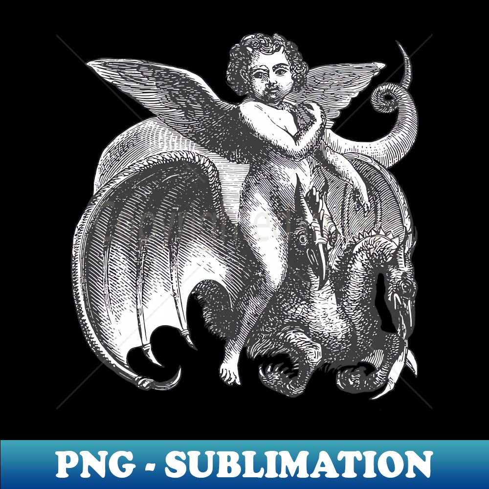 Demonic Winged Boy Riding A Two Headed Dragon Cut Out - PNG | Inspire ...