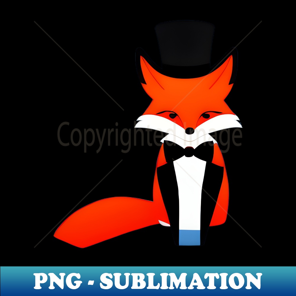 A whimsical fox wearing a top hat and bow tie - PNG Transpar | Inspire ...