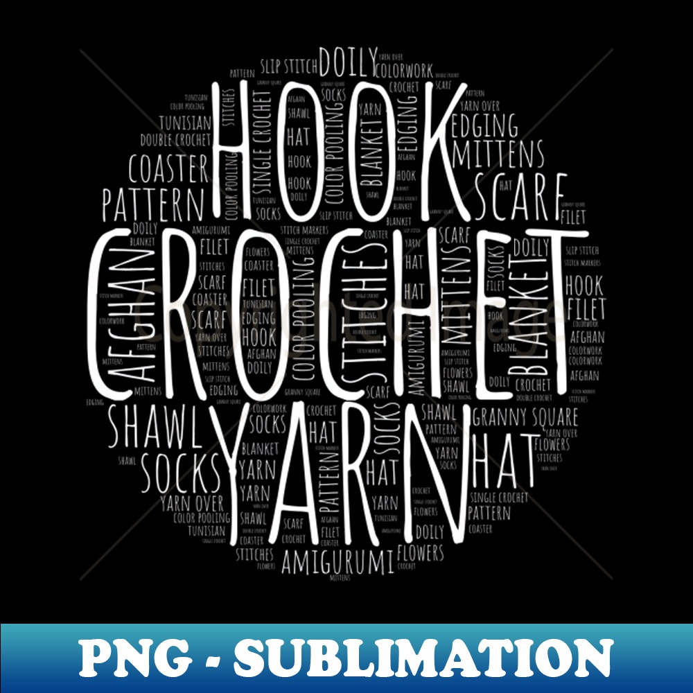 Crochet Word Cloud - Aesthetic Sublimation Digital File - Pe | Inspire ...