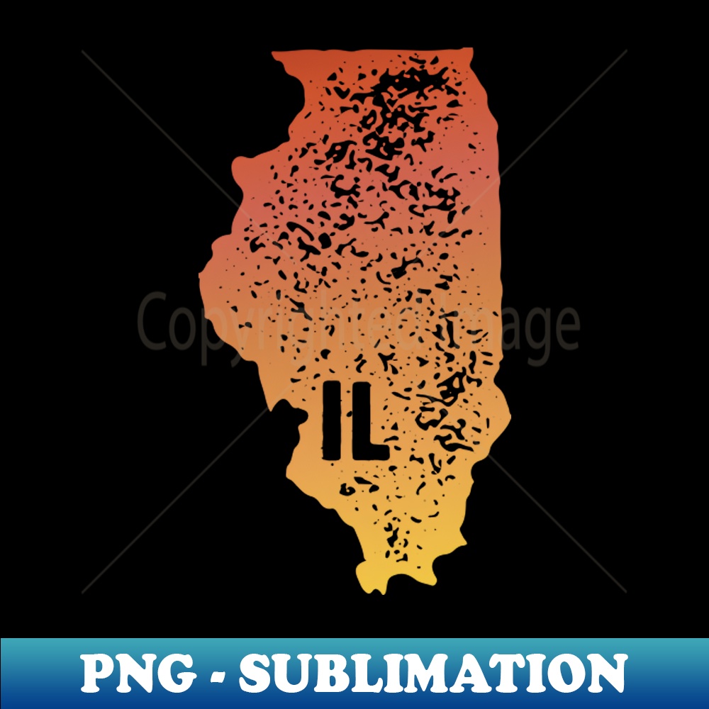 US state pride Stamp map of Illinois IL letters cut out - Ae - Inspire ...