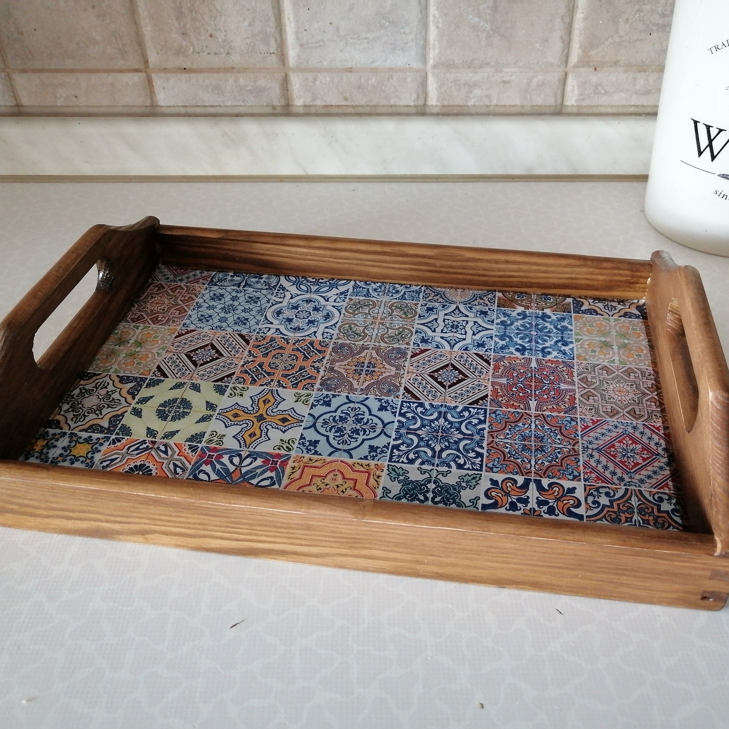 Handmade Wooden Tea Tray. Home, Country Rustic Kitchen. | Inspire Uplift