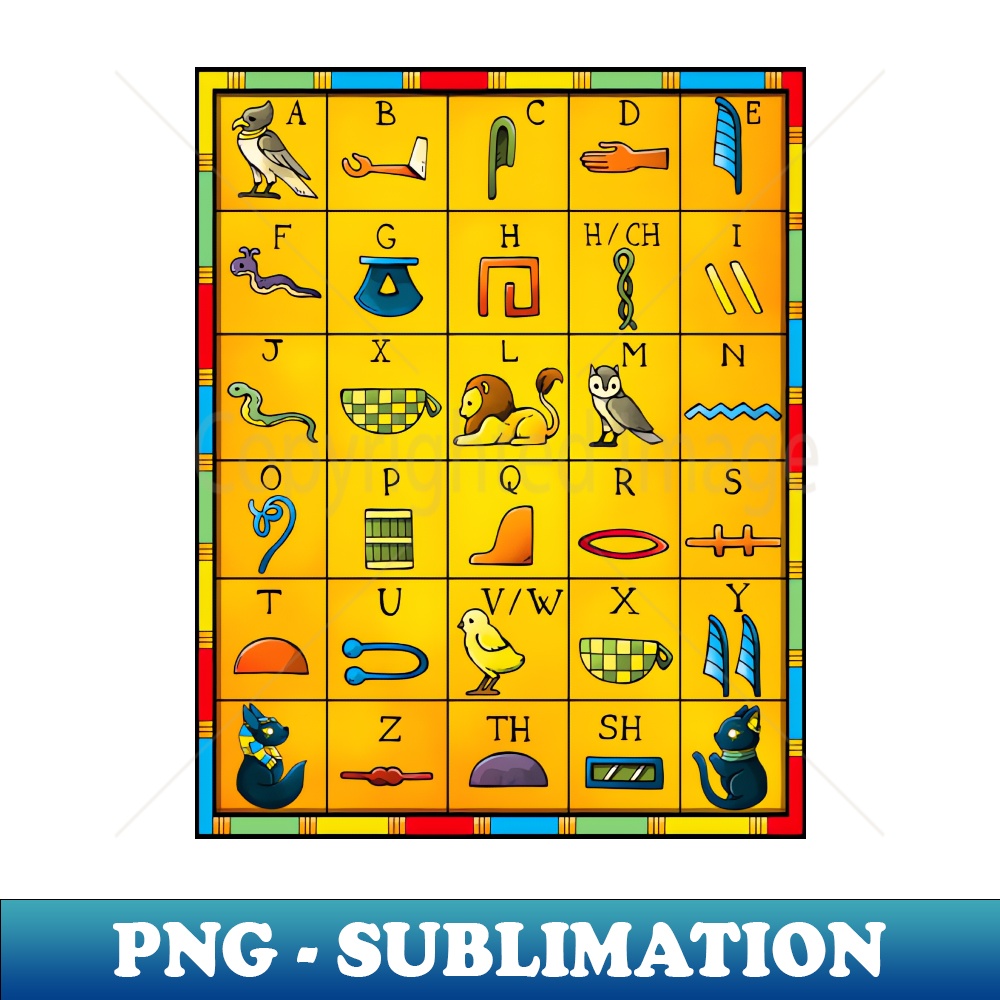 Egyptian Alphabet - Modern Sublimation PNG File - Bring Your - Inspire ...