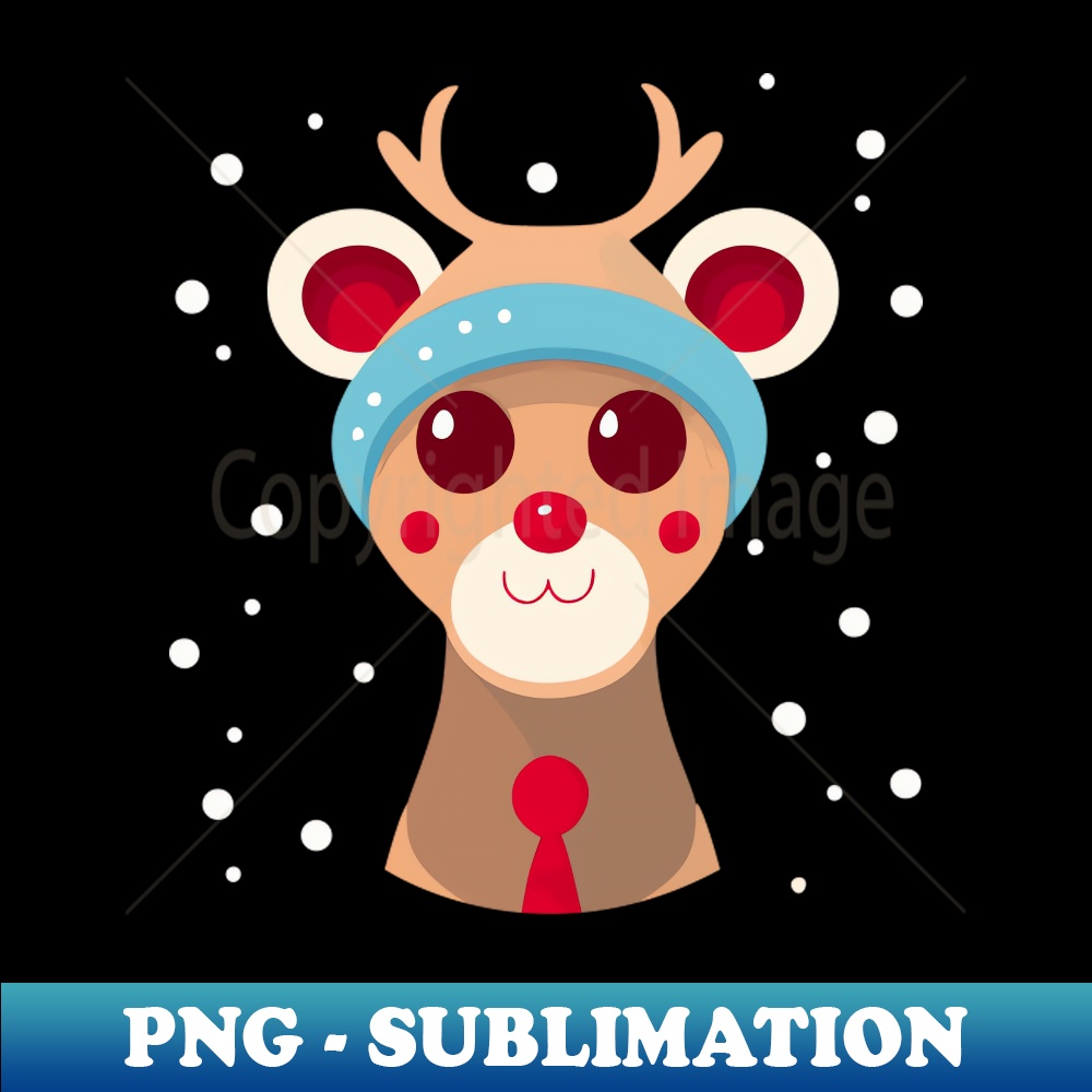 Cute Christmas Red Nosed Reindeer - Exclusive PNG Sublimatio | Inspire ...