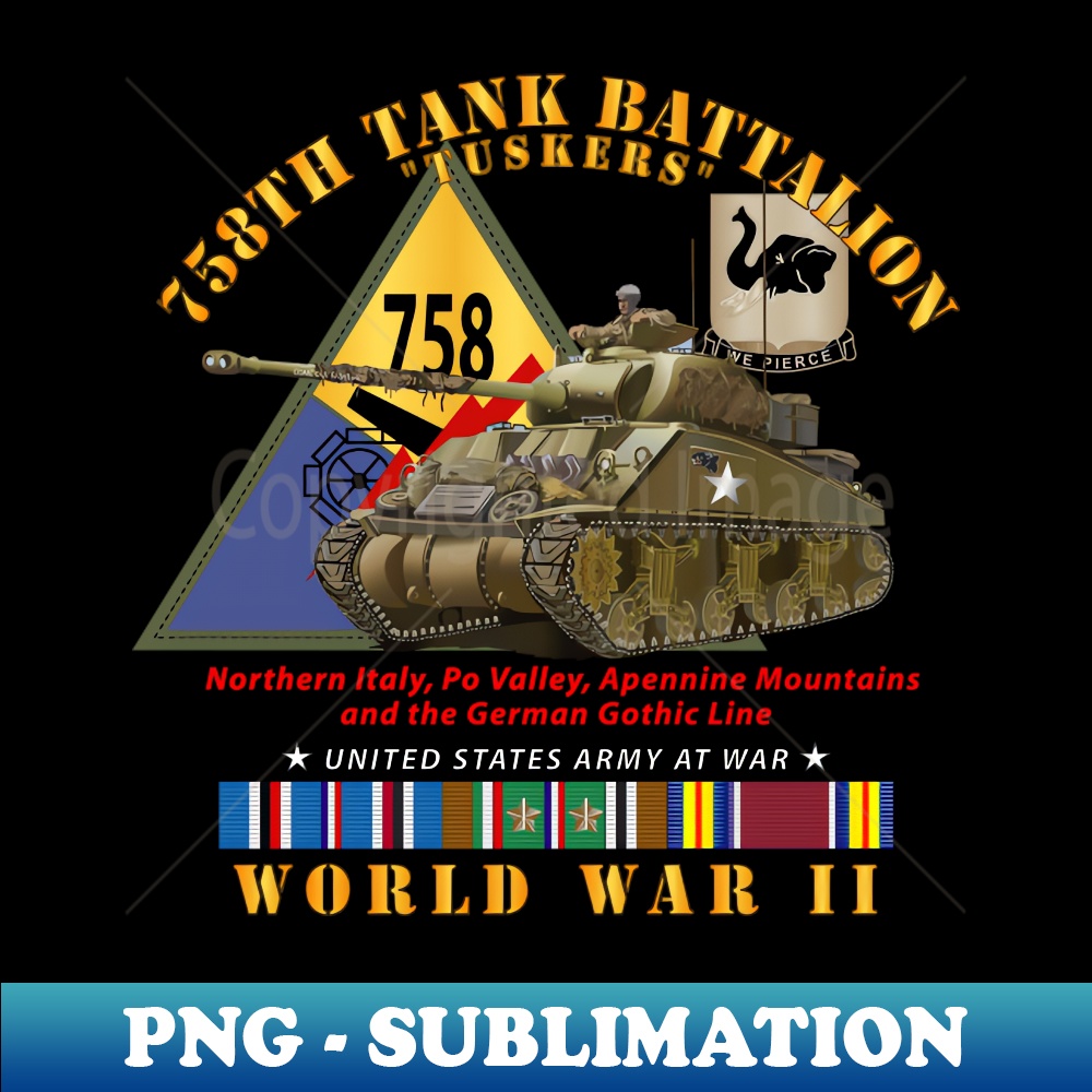 758th Tank Battalion - Tuskers - w Tank w SSI WWII EU SVC - | Inspire ...