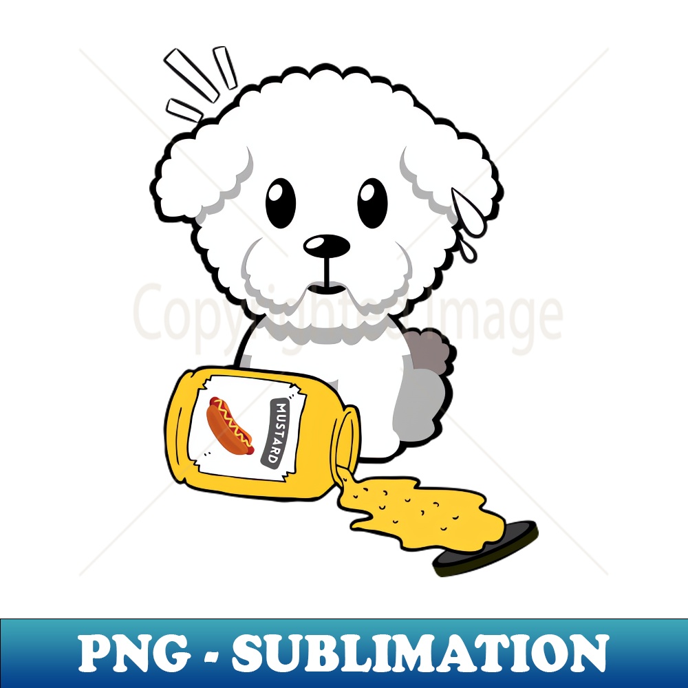 Funny furry dog spilled a jar of mustard - Instant PNG Subli | Inspire ...