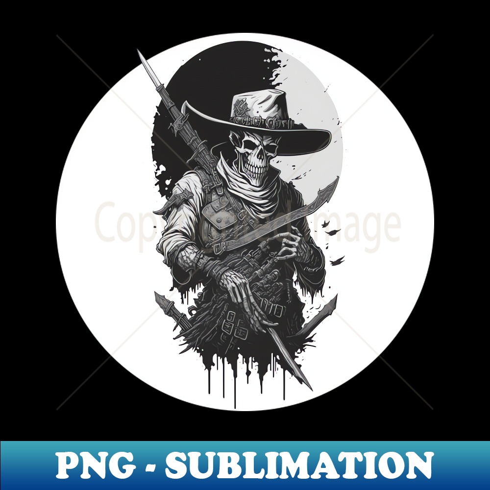 Noir Skeleton Cowboy Adventurer in Monochrome Black and Whit | Inspire ...