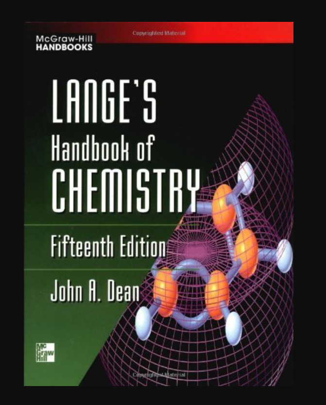 Lange's Handbook of Chemistry 15th Edition | Inspire Uplift