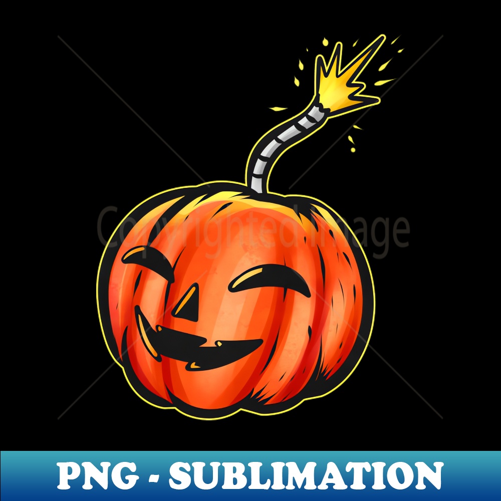 Scary Pumpkin Bomb With Ignited Fuse Halloween - Creative Su | Inspire ...