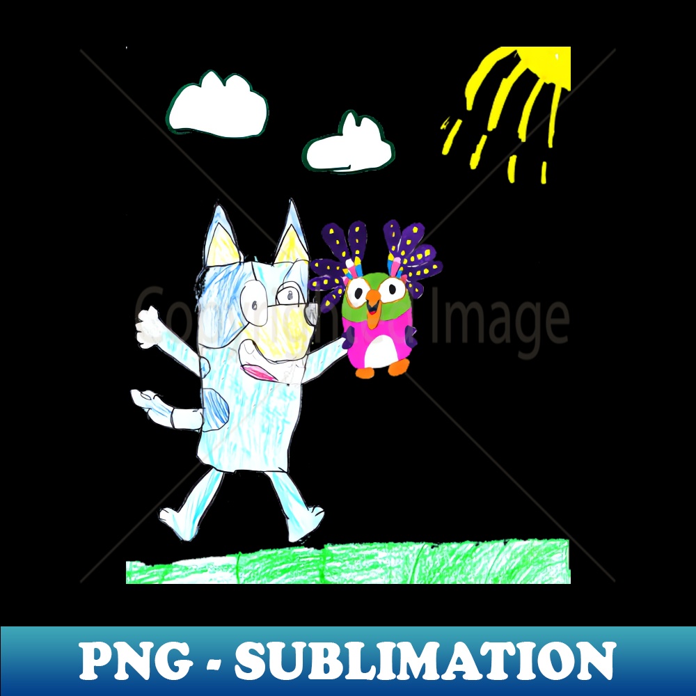 Bluey Chattermax Drawing - PNG Transparent Sublimation File | Inspire ...