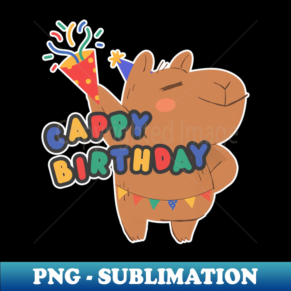 Cappy Birthday Cute Capybara saying Happy Birthday - PNG Tr | Inspire ...