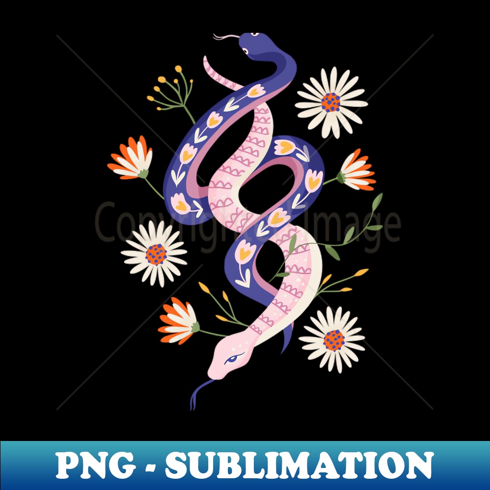 Snakes purple snakes feminine snakes floral snakes intertwin | Inspire Uplift