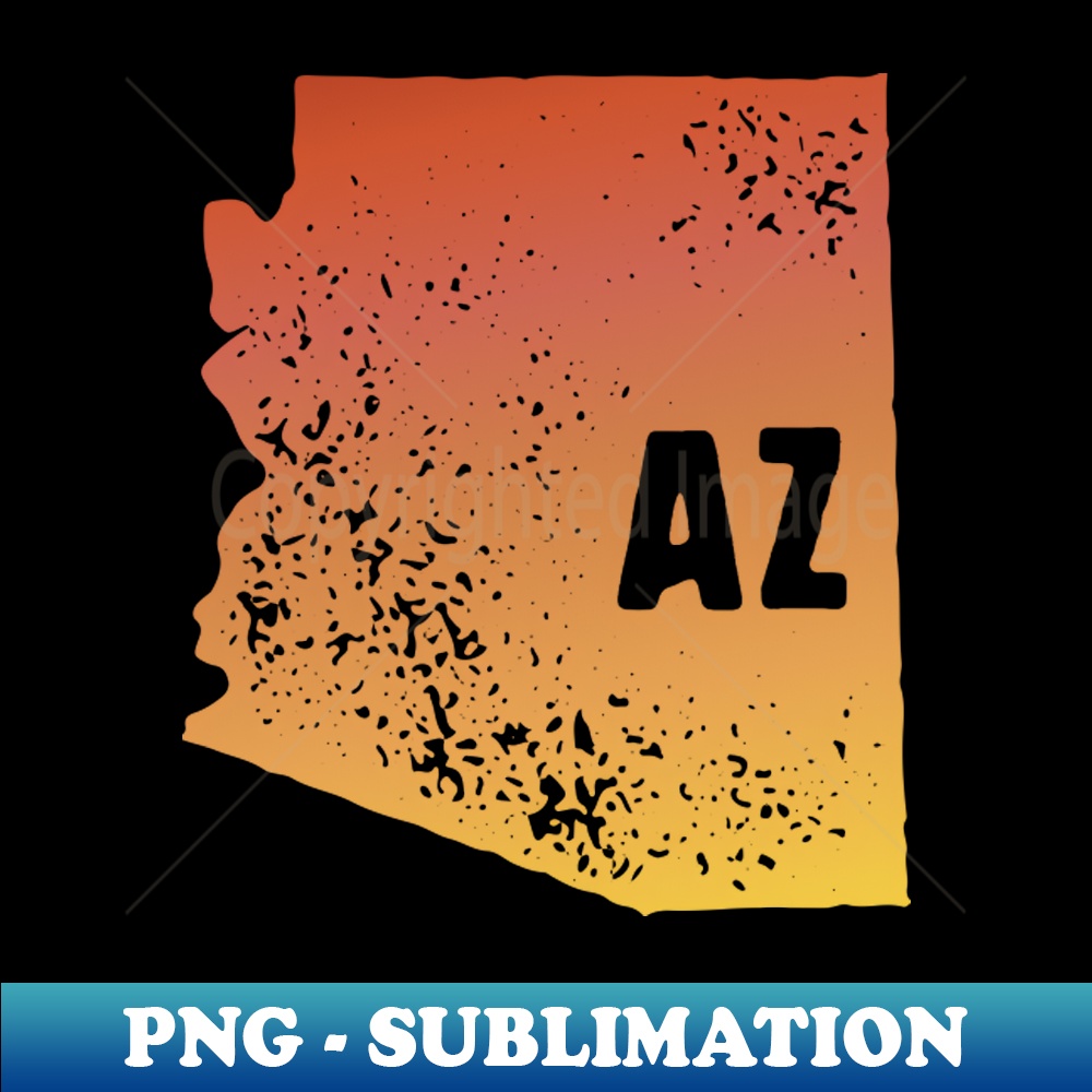 US state pride Stamp map of Arizona AZ letters cut out - Ins | Inspire ...