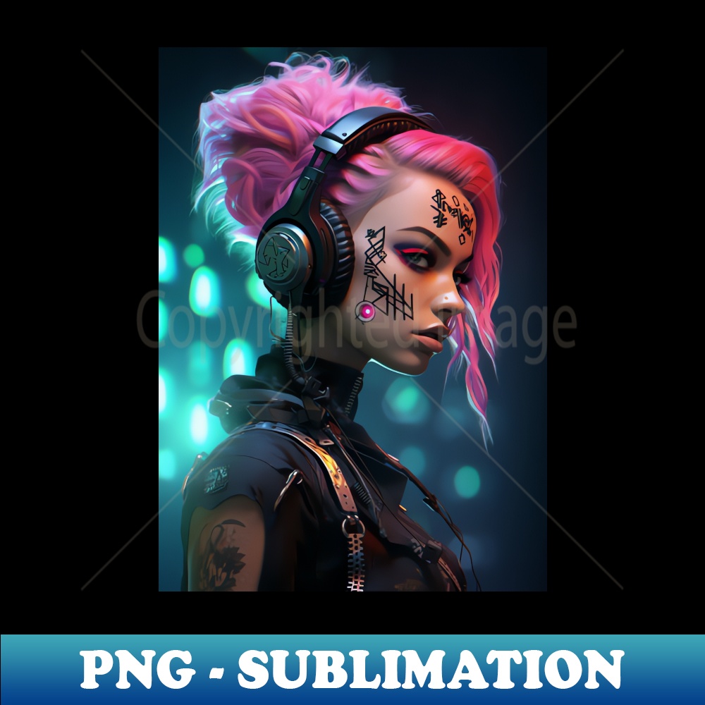 Future Punk Girl - PNG Transparent Digital Download File for - Inspire ...