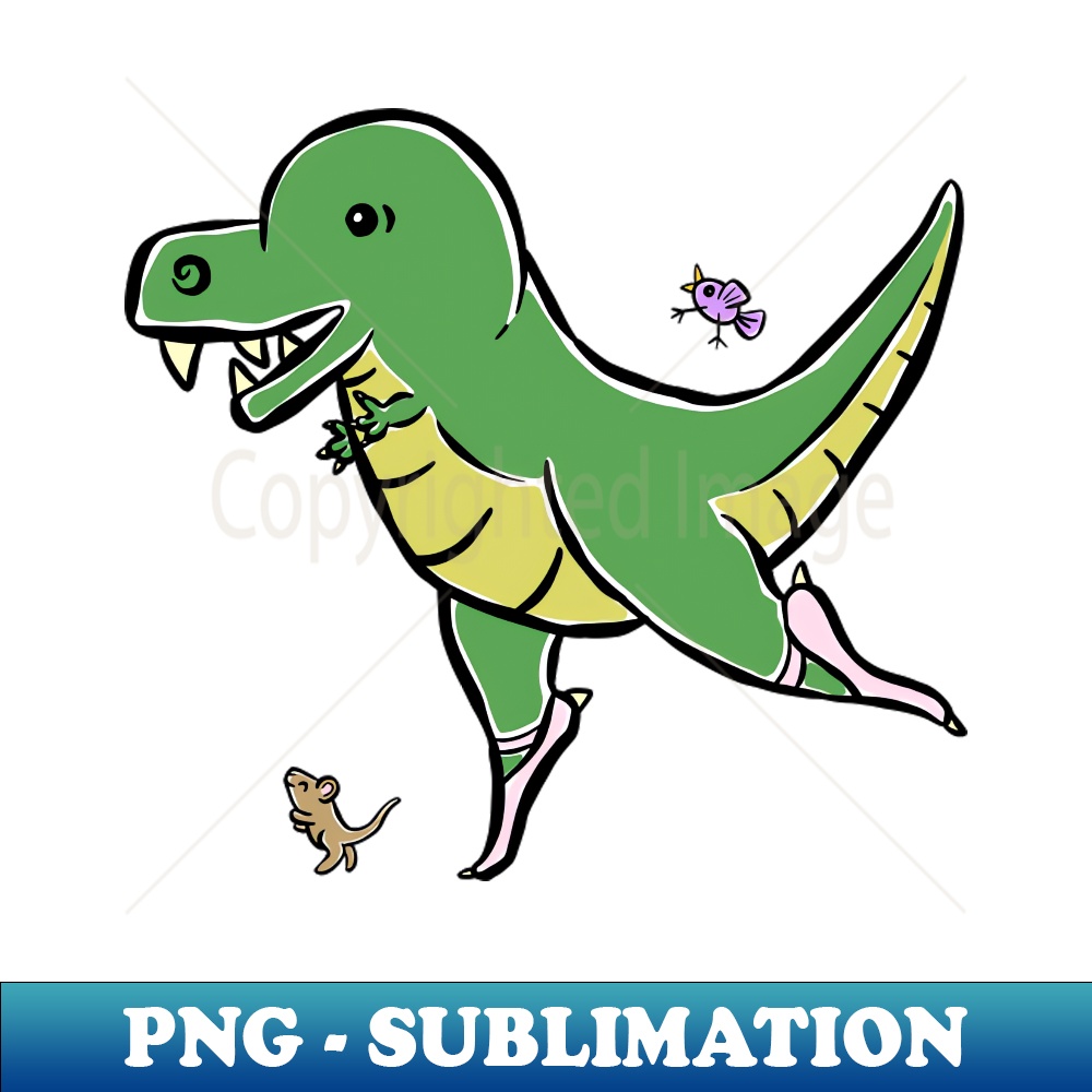 Tyrannosaurus Dinosaur Dino Ballerina Dance Cartoon Cute Cha - Inspire ...