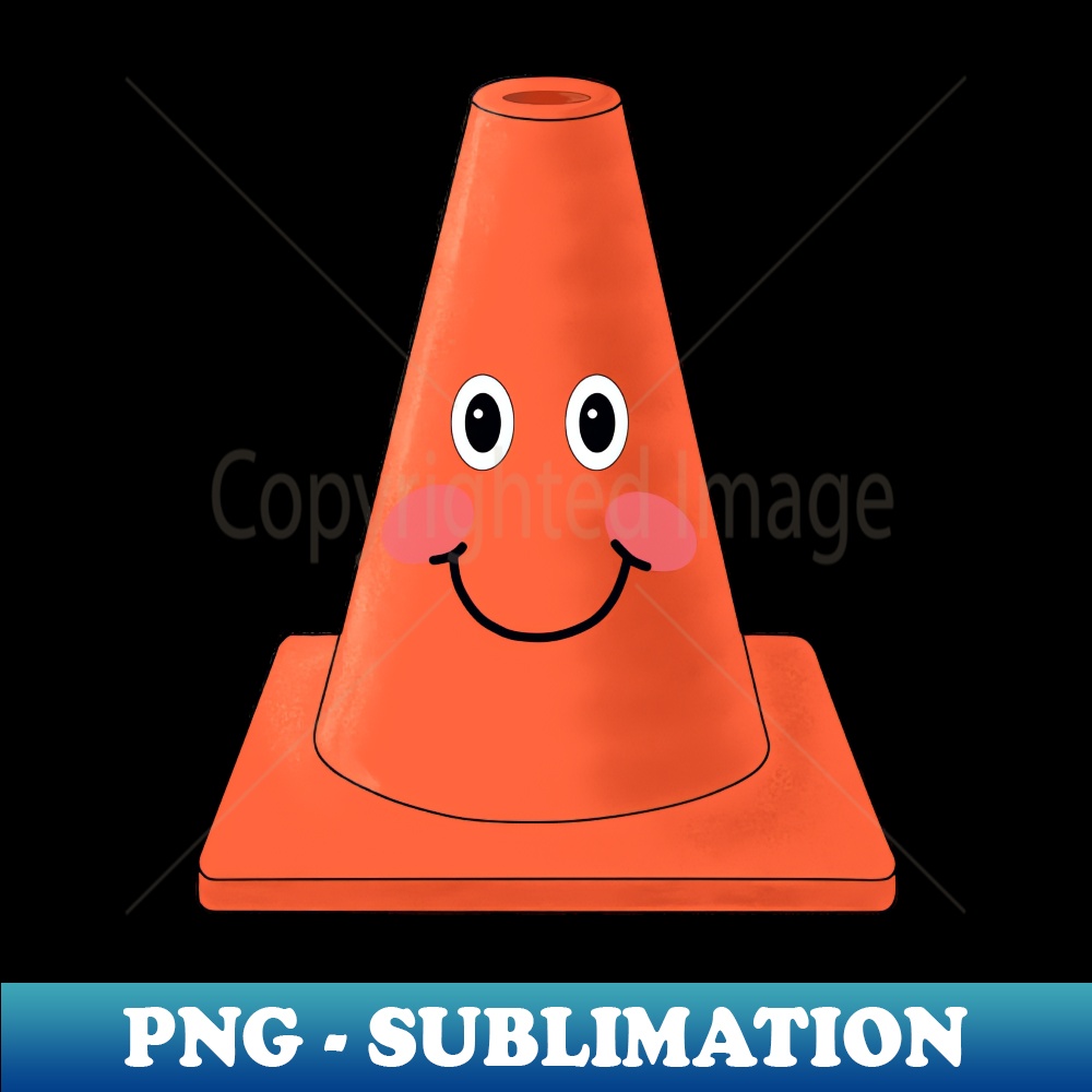 Cute smiling orange traffic cone - Retro PNG Sublimation Dig | Inspire ...