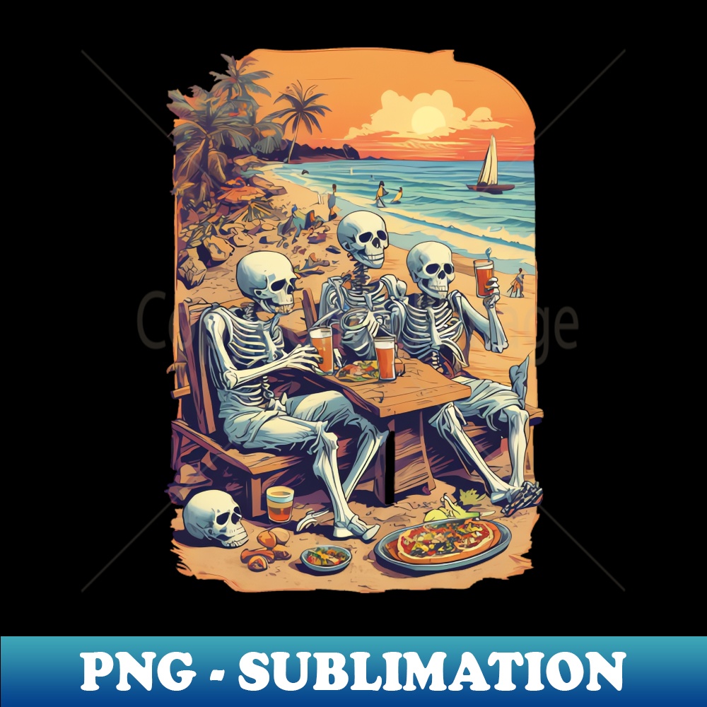 Drinking Skeletons Beach Vibes - Signature Sublimation PNG F | Inspire ...