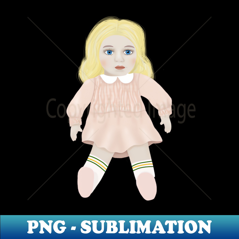 Stranger things Eleven pink dress doll - Retro PNG Sublimati | Inspire ...