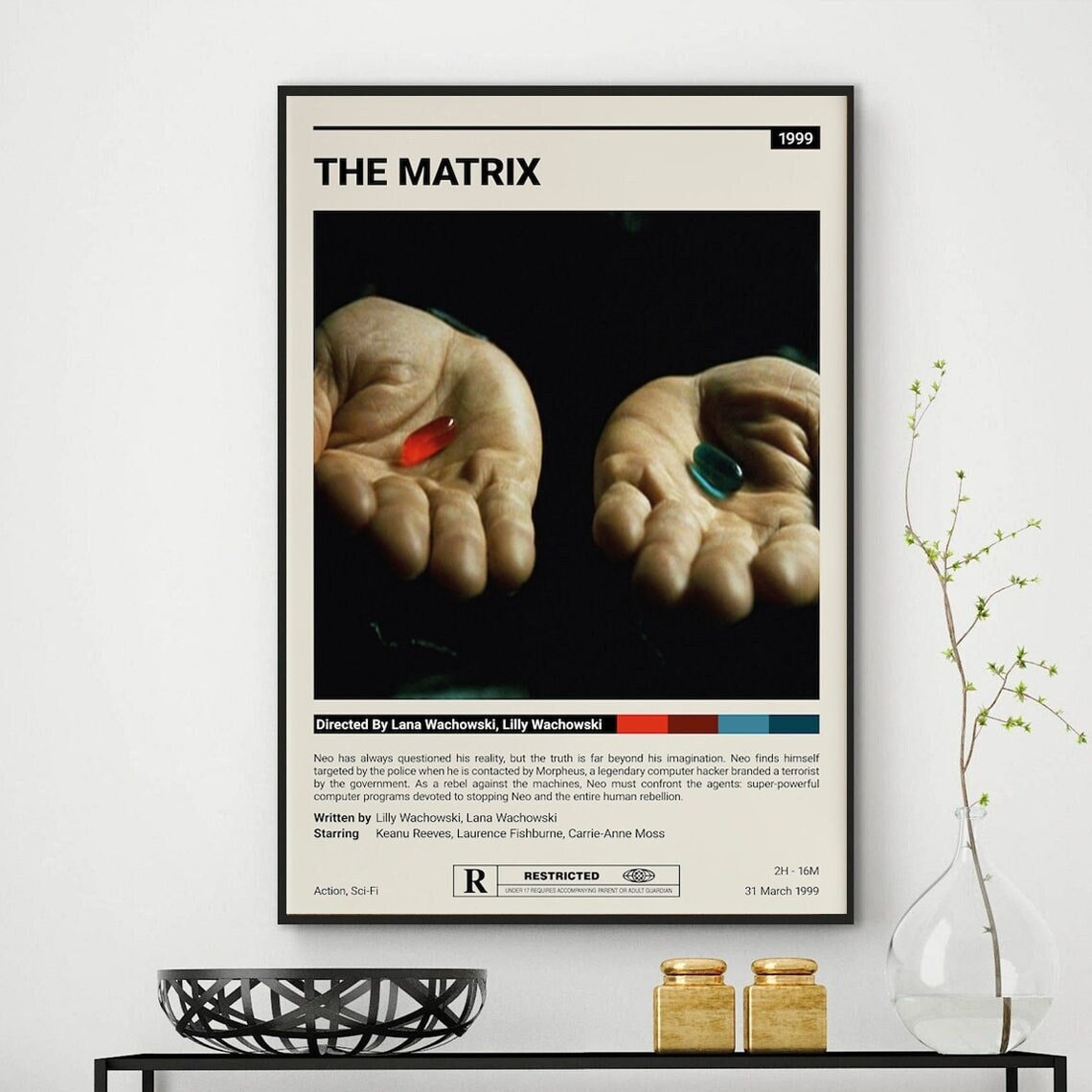 The Matrix Movie Poster, Mid-century Movie Poster, Minimalis | Inspire ...