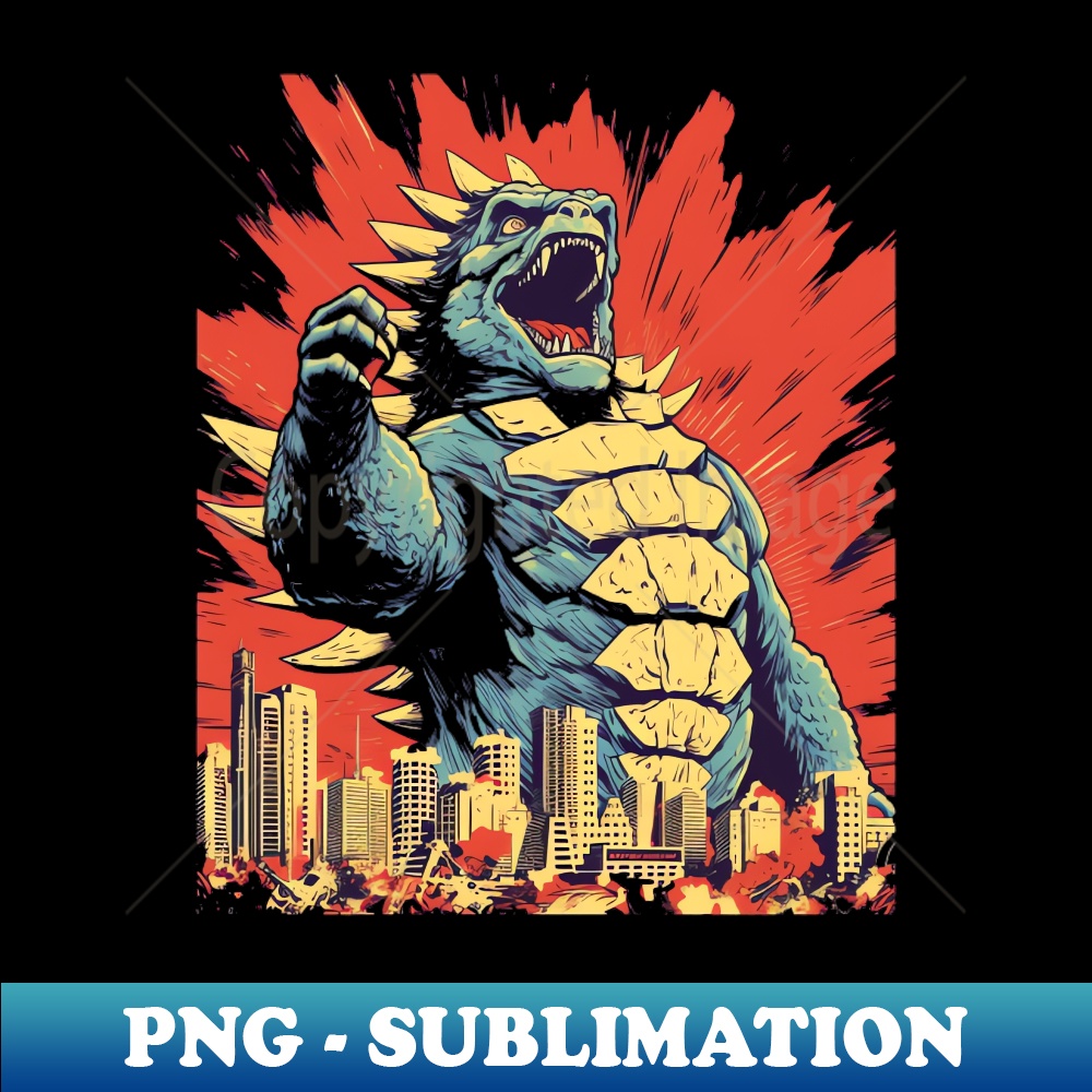 Godzilla Kaiju Retro Style in The City - Creative Sublimatio | Inspire ...