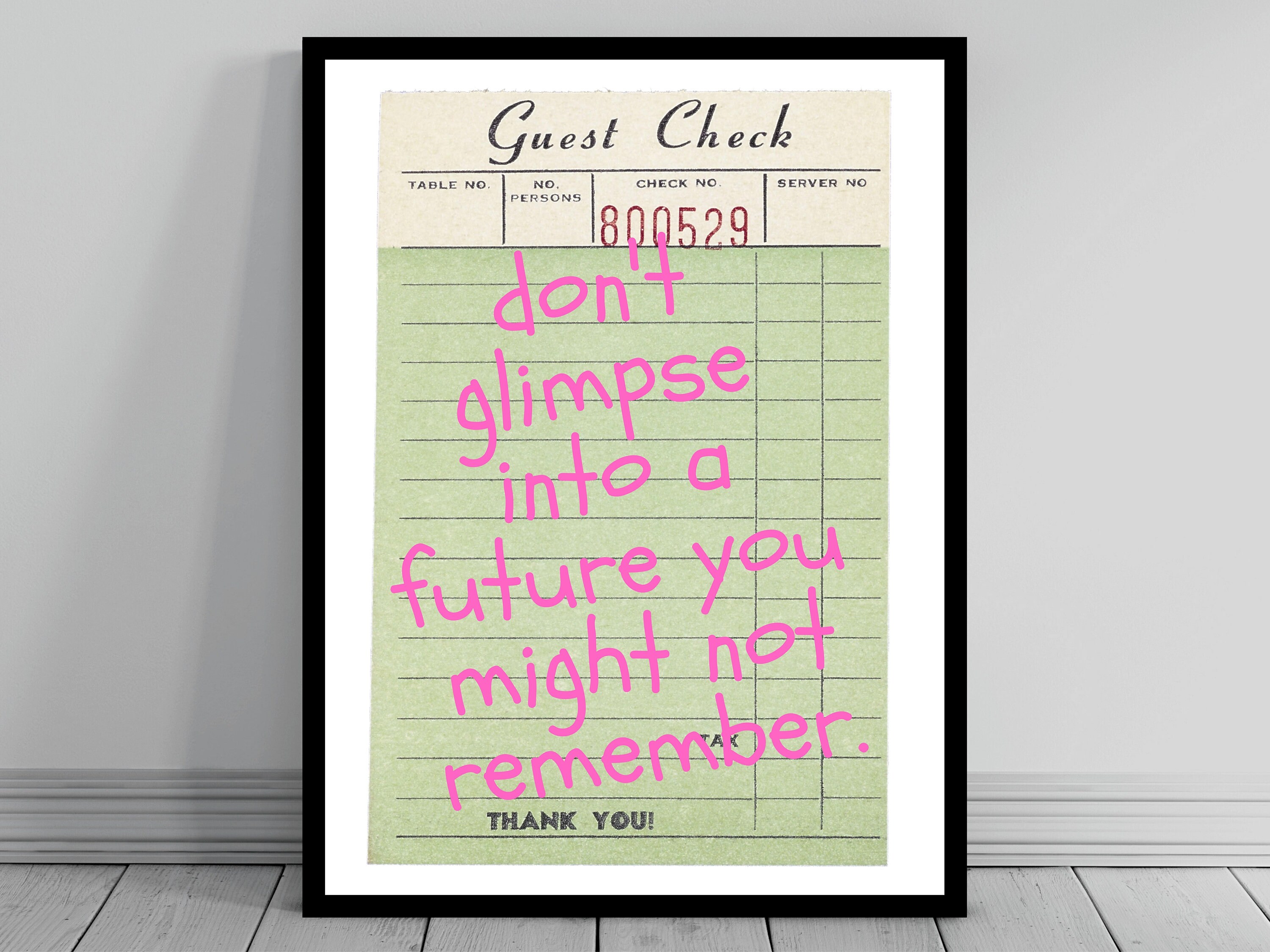 Retro Guest Check - Glimpse Into Future Trendy Wall Art Cock | Inspire ...