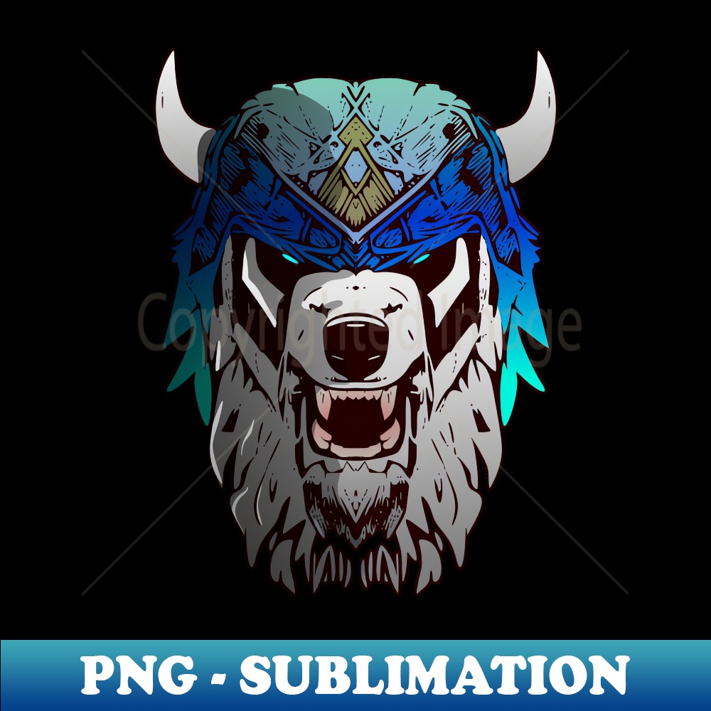 Angry Polar Bear warrior - light blue - PNG Transparent Digi - Inspire ...