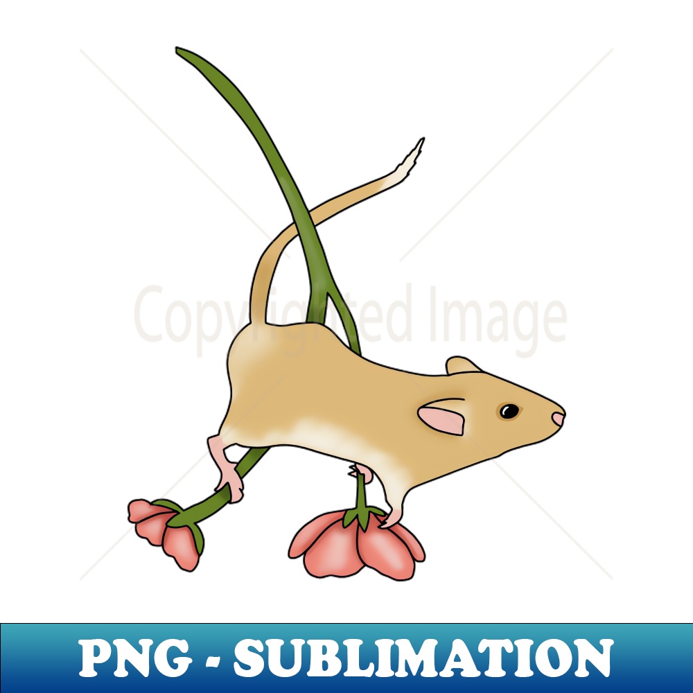 Cute golden gerbil on a flower - Retro PNG Sublimation Digit | Inspire ...