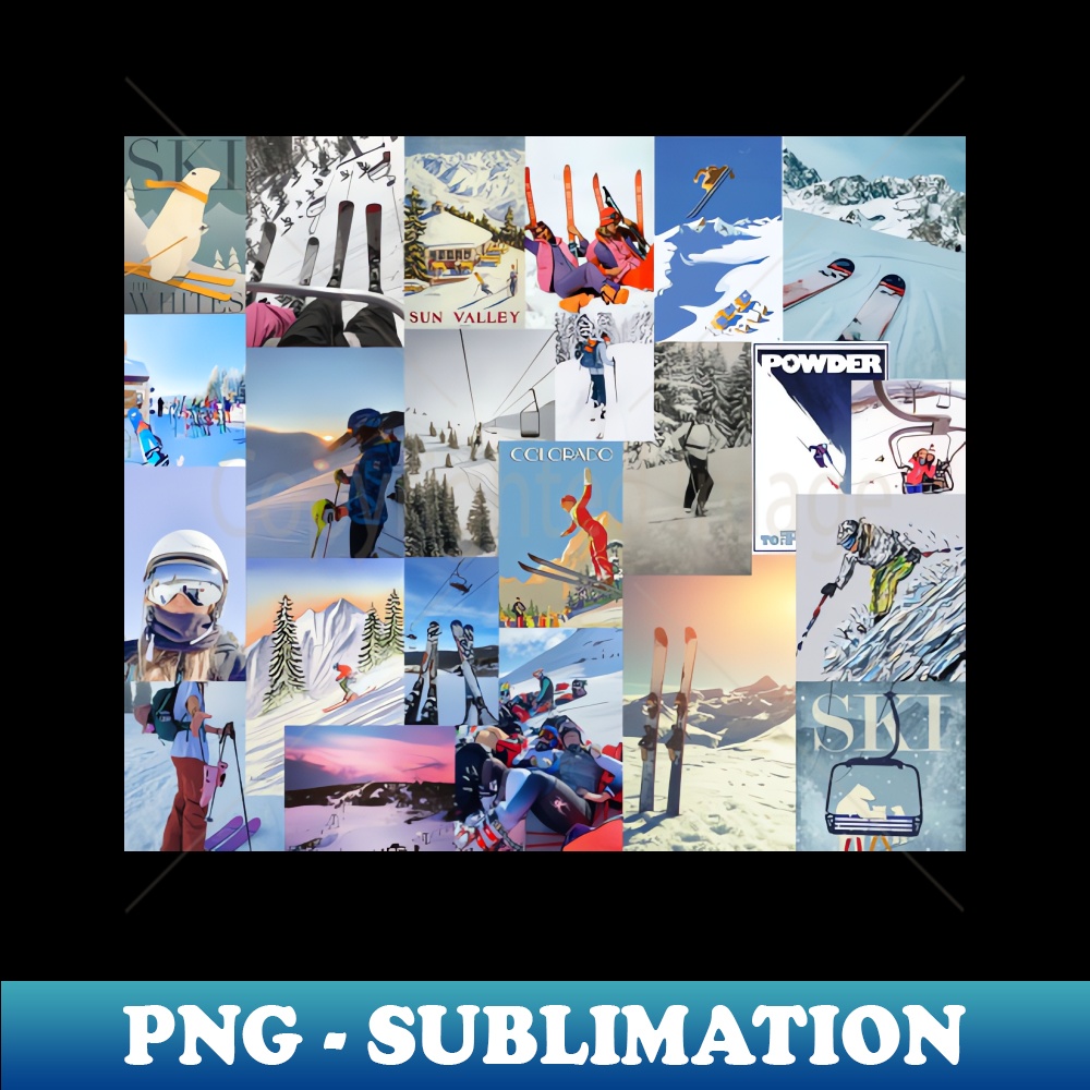 ski aesthetic collage - Exclusive Sublimation Digital File - - Inspire ...