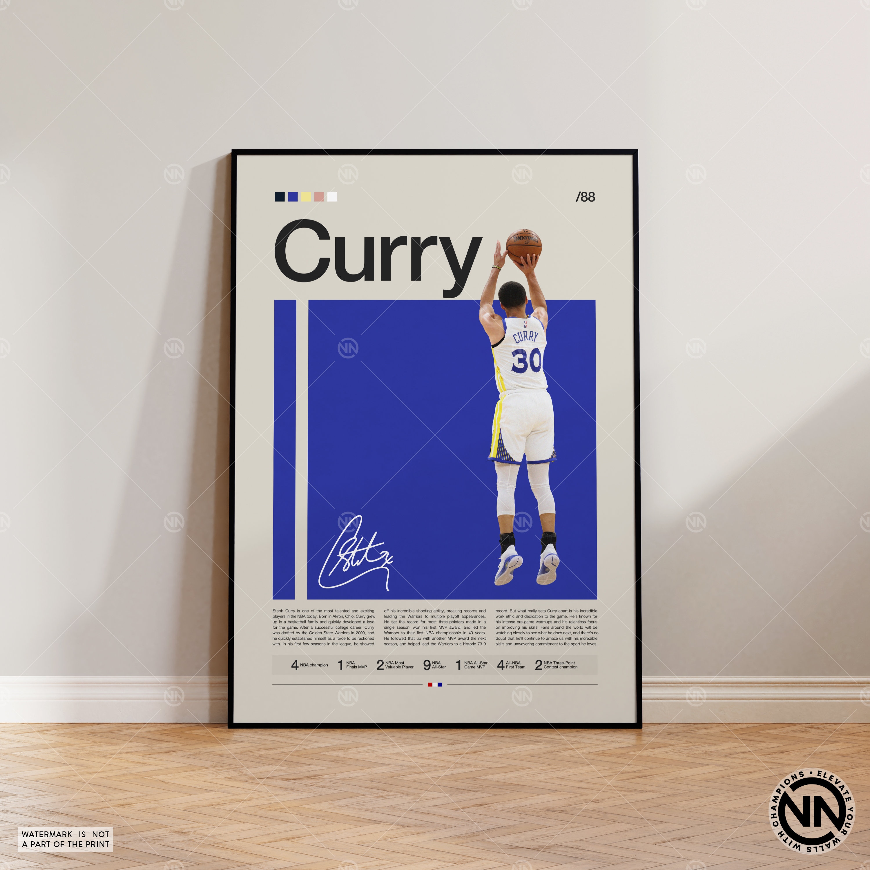 Steph Curry Poster, Golden State Warriors, NBA Poster, Sport | Inspire ...