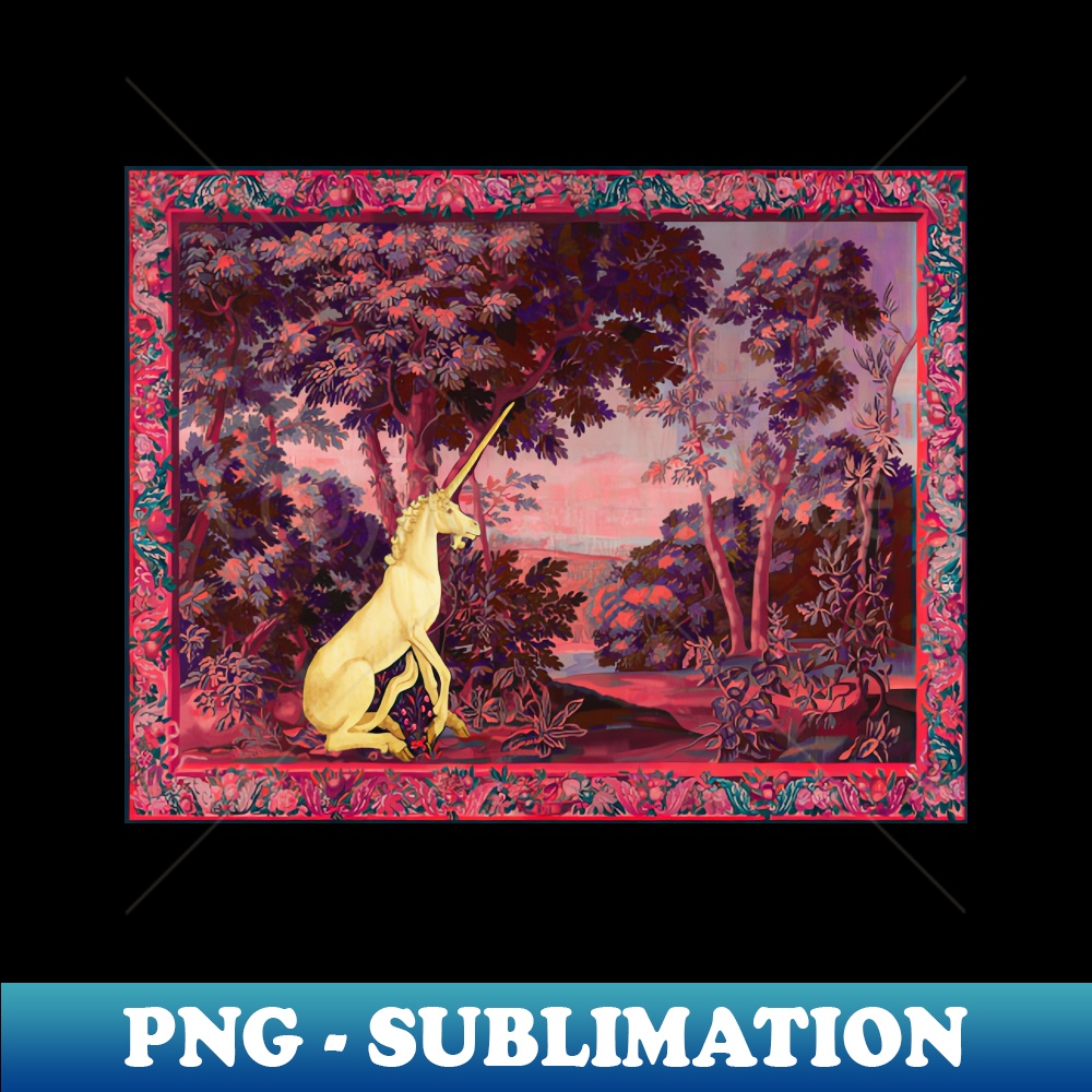 UNICORN IN WOODLAND LANDSCAPE AMONG GREENERY AND TREES Pink | Inspire ...