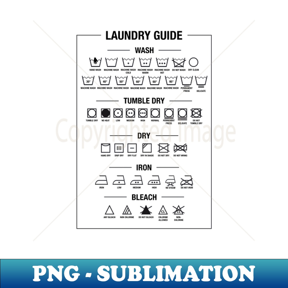Laundry guide textile care symbols - Vintage Sublimation PNG | Inspire ...