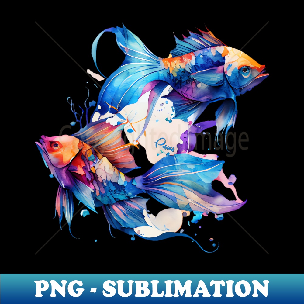 Zodiac Sign PISCES - Watercolour Illustration of astrology P | Inspire ...