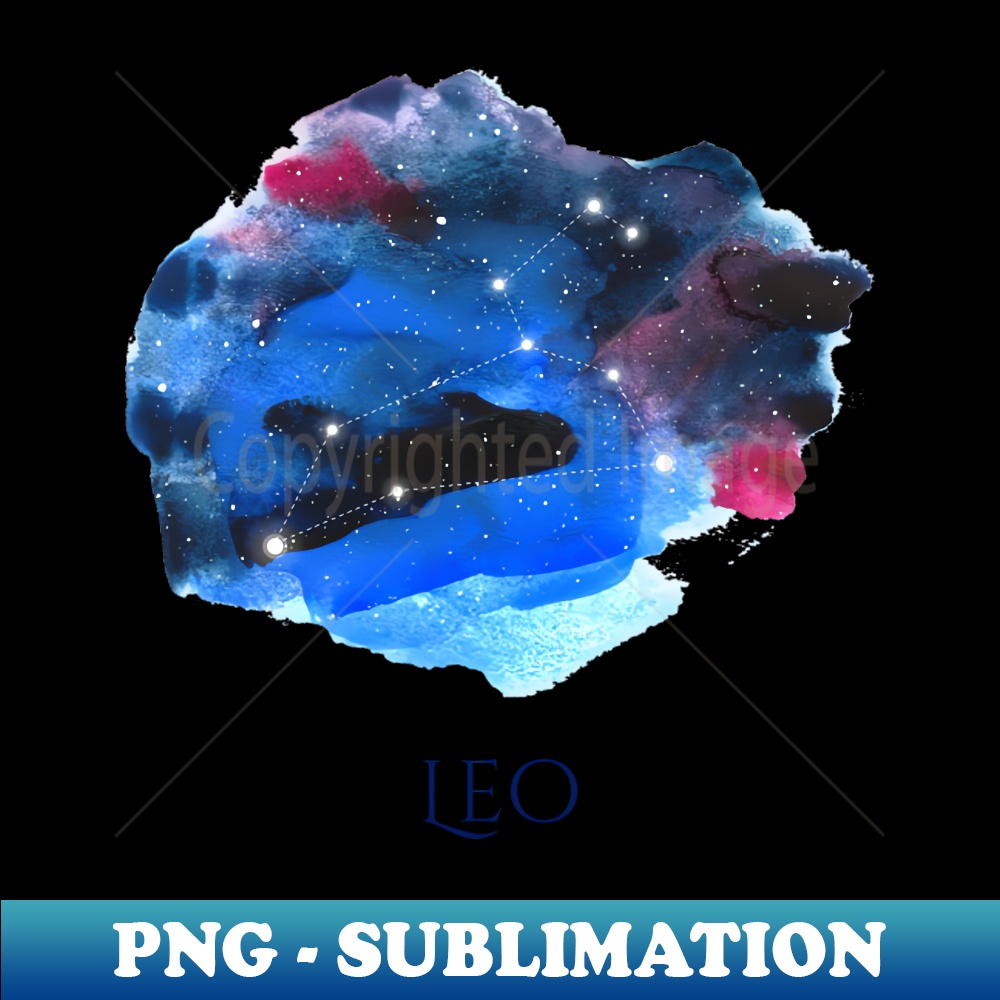 Leo Zodiac Sign - Watercolor Star Constellation - Signature | Inspire ...