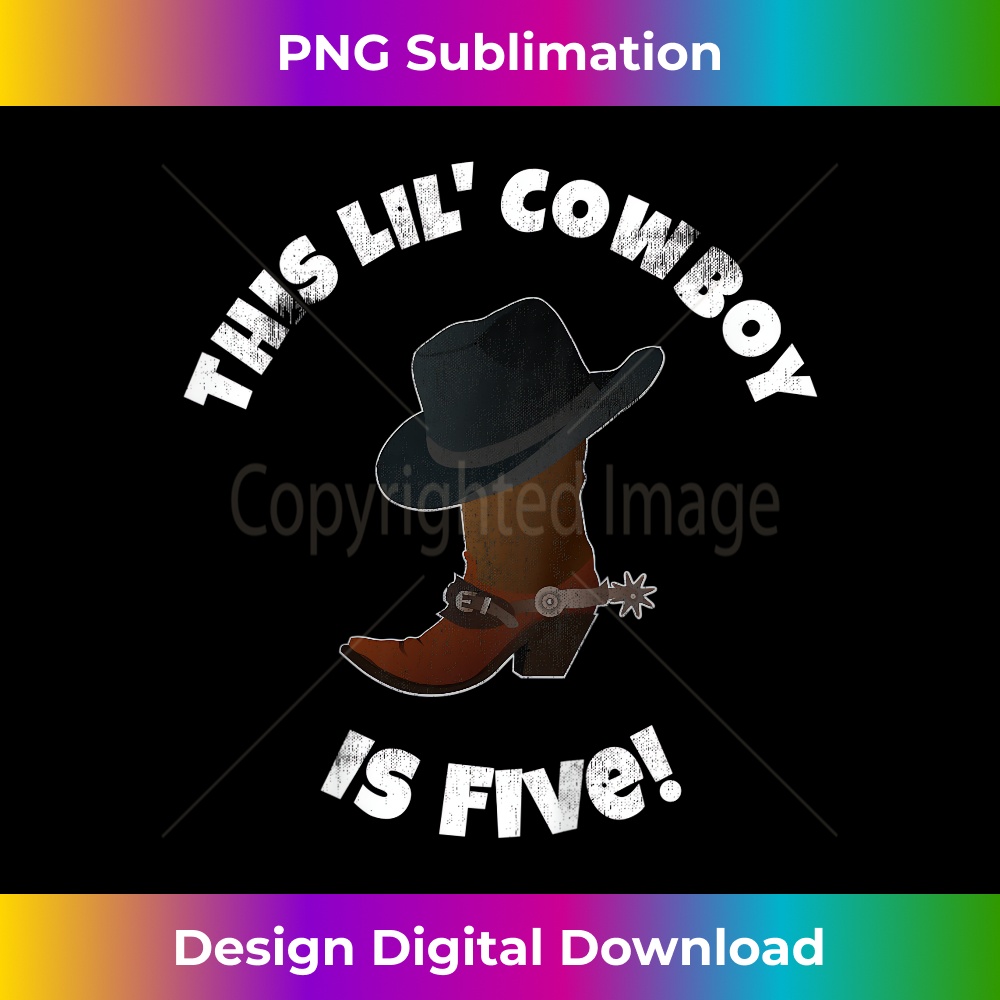Kids This Lil Cowboy is Five Birthday Hat Boot Spur Party Sh | Inspire ...
