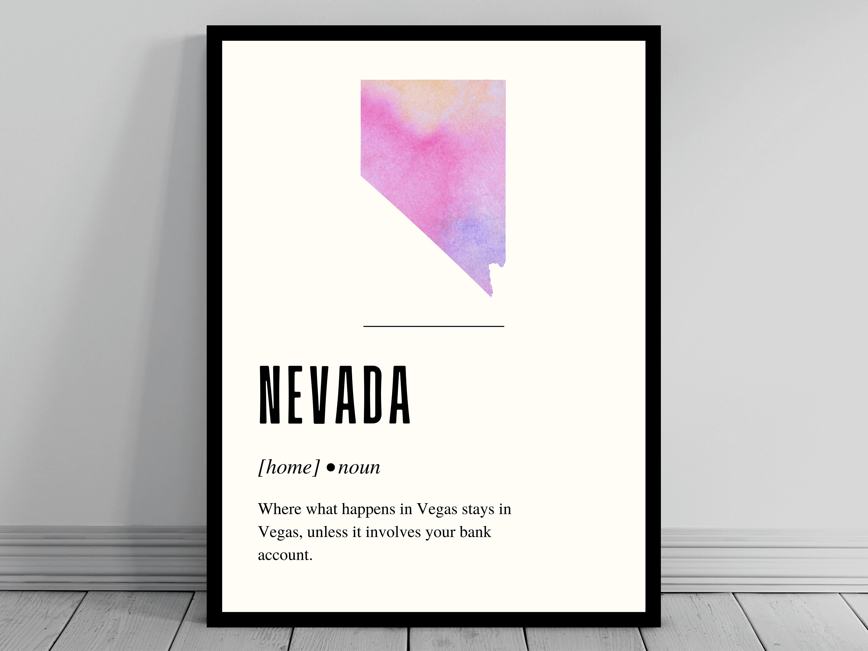 Funny Nevada Definition Print Nevada Poster Minimalist Sta | Inspire Uplift
