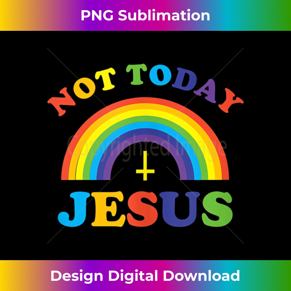 Upside Down Cross Rainbow - Atheist - Not Today Jesus Tank - | Inspire ...