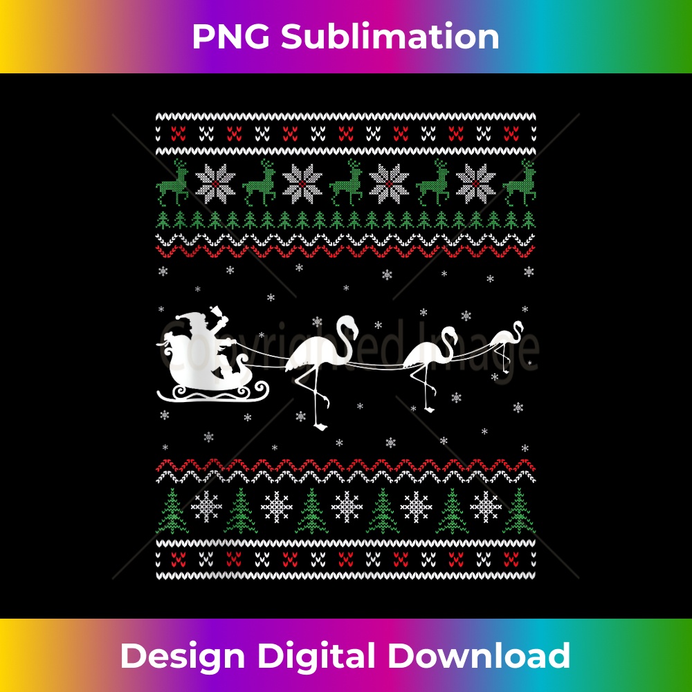 Santa Claus Riding Flamingo Ugly Sweater Christmas Tank T - - Inspire ...