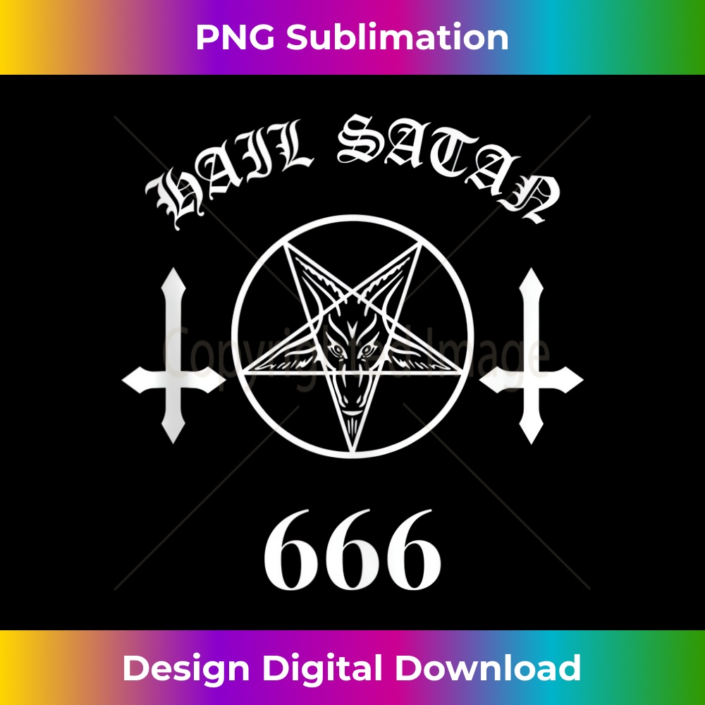 Hail Satan 666 Upside Down Cross Satanic Pentagram Tank - Ed - Inspire ...